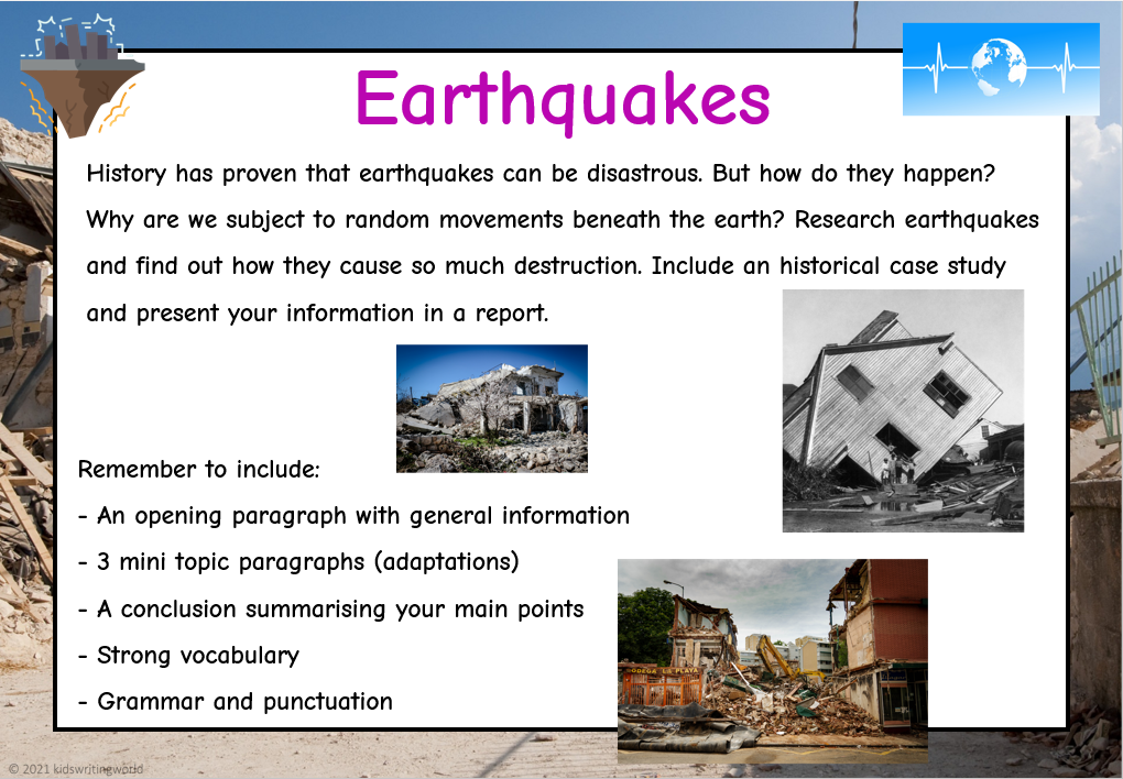 Report Writing | Earthquakes